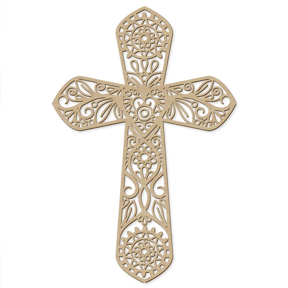 Croix graphique deco bois laser